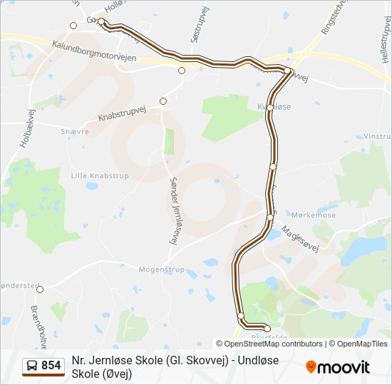 854 Route: Schedules, Stops & Maps - Nr. Jernløse Skovvejens Skole ...