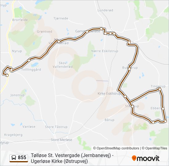 855 Route: Schedules, Stops & Maps - Ugerløse Syd (Updated)