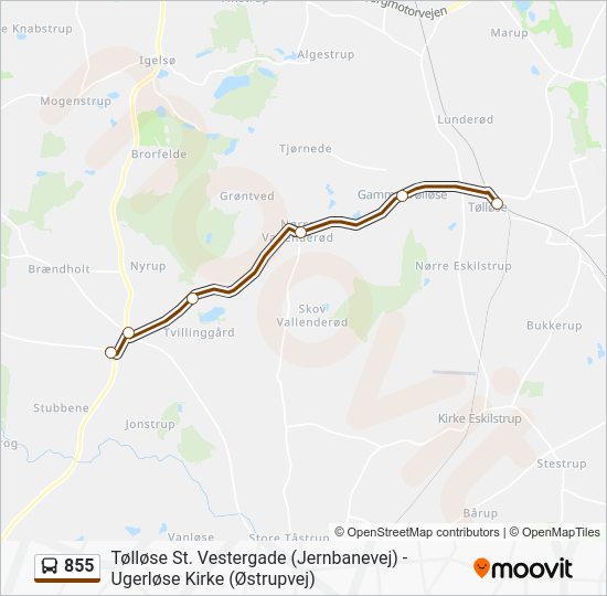 855 Route: Schedules, Stops & Maps - Tølløse St. (Updated)
