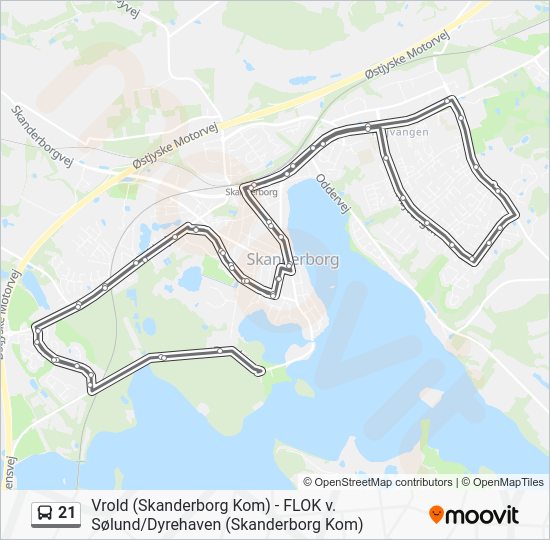 21 Route: Schedules, Stops & Maps - Flok V. Sølund/Dyrehaven ...