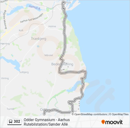 302 Rute: Rejseplaner, stop & kort - Odder Busterminal (Opdateret)