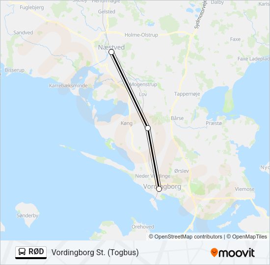 rød Rute: Rejseplaner, stop & kort - Vordingborg St. (Togbus) (Opdateret)