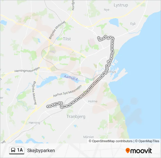 1A Rute: Rejseplaner, stop & kort - Skejbyparken (Opdateret)