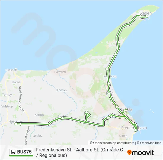 BUS75 Rute: Rejseplaner, stop & kort - Skagen Via Frederikshavn (Opdateret)