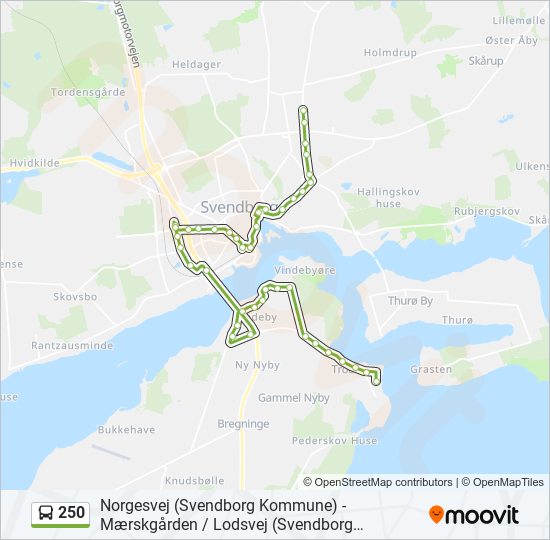 250 Rute: Rejseplaner, stop & kort - Mærskgården (Opdateret)