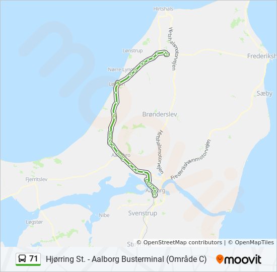 71 Rute: Rejseplaner, stop & kort - Aalborg Busterminal (Opdateret)