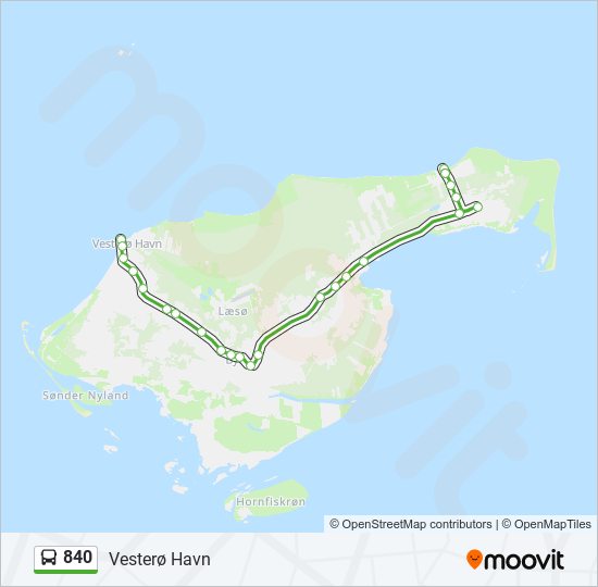 840 Rute: Rejseplaner, stop & kort - Vesterø Havn (Opdateret)