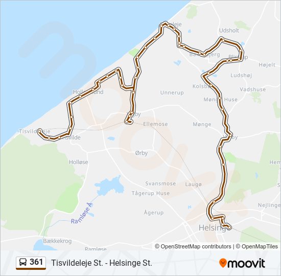 361 Rute: Rejseplaner, stop & kort - Tisvildeleje St. (Opdateret)