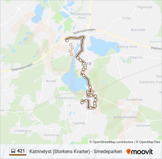 421 Rute: Rejseplaner, stop & kort - Smedeparken (Opdateret)