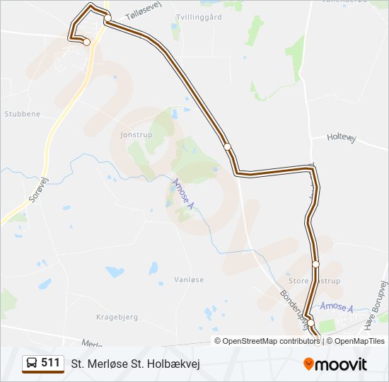511 Route: Schedules, Stops & Maps - St. Merløse St. Holbækvej (Updated)