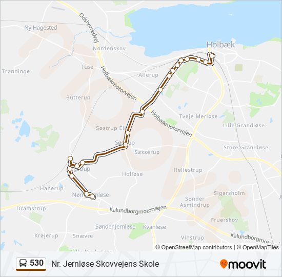 530 Route: Schedules, Stops & Maps - Nr. Jernløse Skovvejens Skole ...