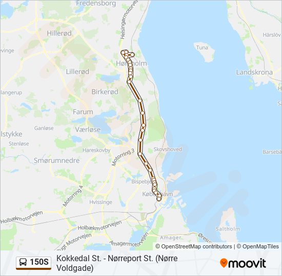 150s Rute: Rejseplaner, stop & kort - Kokkedal St. (Opdateret)