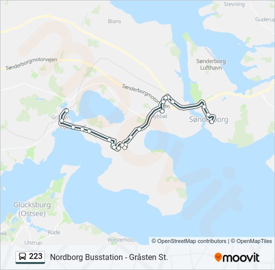 223 Rute: Rejseplaner, stop & kort - Gråsten (Opdateret)