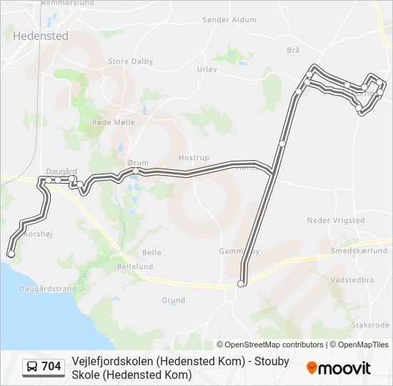 704 Route: Schedules, Stops & Maps - Stouby Skole (Updated)