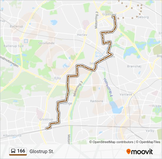 166 Route: Schedules, Stops & Maps - Glostrup St. (Updated)