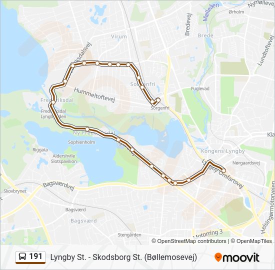 191 Route: Schedules, Stops & Maps - Sorgenfri St. (Updated)
