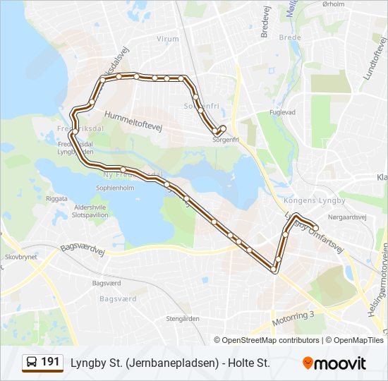 191 Route: Schedules, Stops & Maps - Sorgenfri St. (Updated)