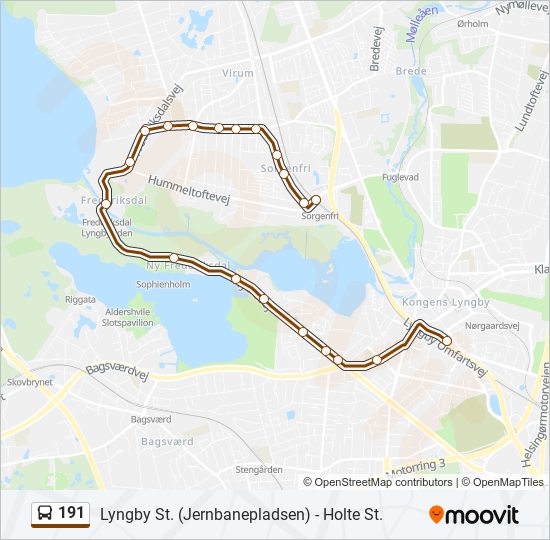 191 Route: Schedules, Stops & Maps - Sorgenfri St. (Updated)
