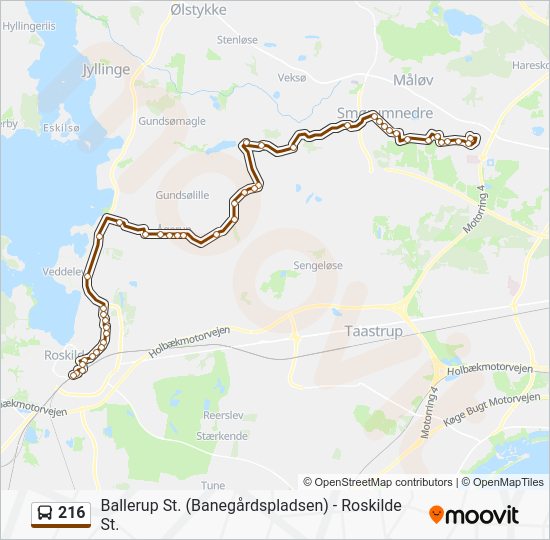 216 Route: Schedules, Stops & Maps - Roskilde St. (Updated)