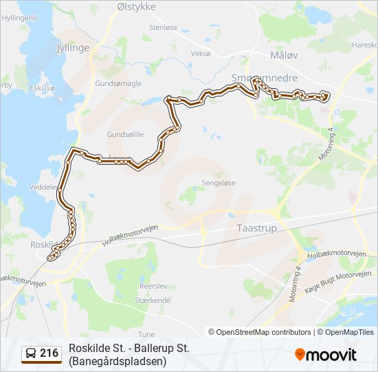 216 Route: Schedules, Stops & Maps - Roskilde St. (Updated)