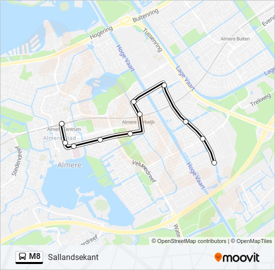 m8 Route: Schedules, Stops & Maps - Sallandsekant Via Parkwijk (Updated)