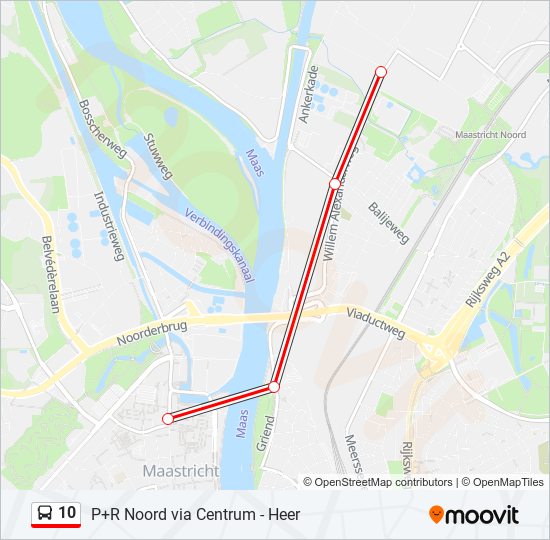 10 Route: dienstregelingen, haltes en kaarten - Maastricht Markt ...