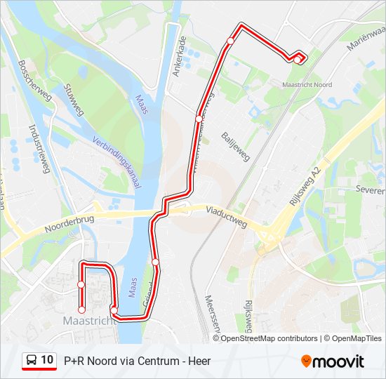 10 Route: dienstregelingen, haltes en kaarten - Maastricht Markt ...