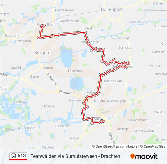 513 Route: Schedules, Stops & Maps - Drachten (Updated)
