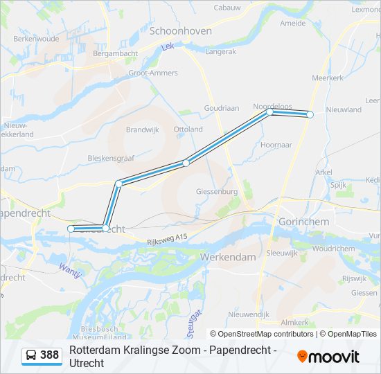 388 Route: dienstregelingen, haltes en kaarten - Meerkerk A27 (Bijgewerkt)