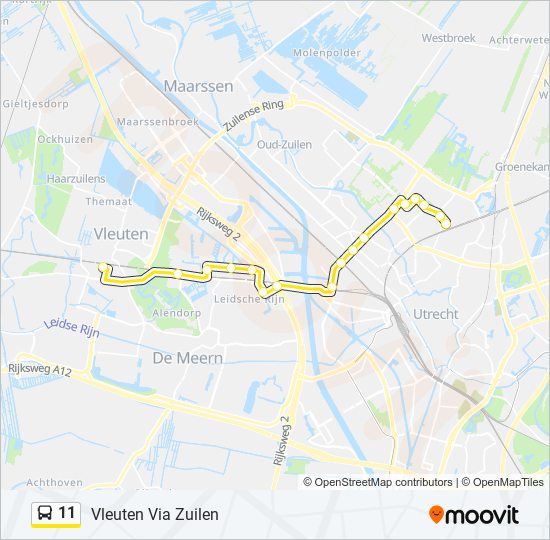 11 Route: Schedules, Stops & Maps - Vleuten Via Zuilen (Updated)