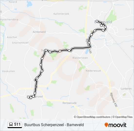 511 Route: Schedules, Stops & Maps - Scherpenzeel Via De Glind (Updated)