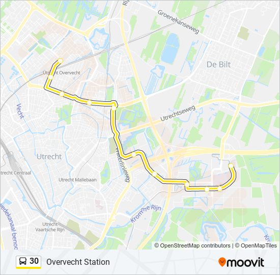 30 Route: Schedules, Stops & Maps - Overvecht Station (Updated)