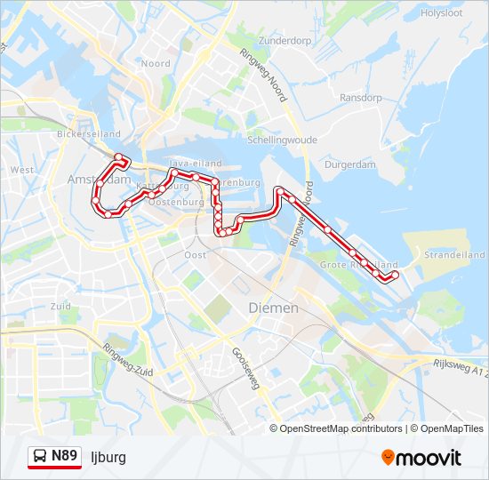 n89 Route: Schedules, Stops & Maps - Ijburg (Updated)