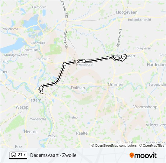 217 Route: Schedules, Stops & Maps - Zwolle Via De Lichtmis (Updated)