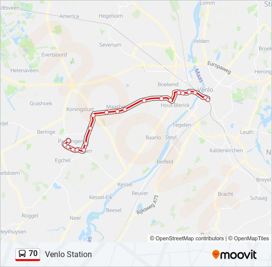 70 Route: Schedules, Stops & Maps - Venlo Station (Updated)