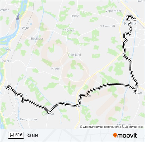 516 Route: Schedules, Stops & Maps - Raalte (Updated)