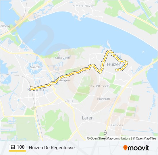 100 Route: Schedules, Stops & Maps - Huizen De Regentesse (Updated)