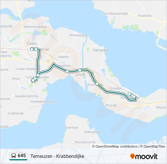 645 Route: Fahrpläne, Haltestellen & Karten - Krabbendijke Westelijke ...