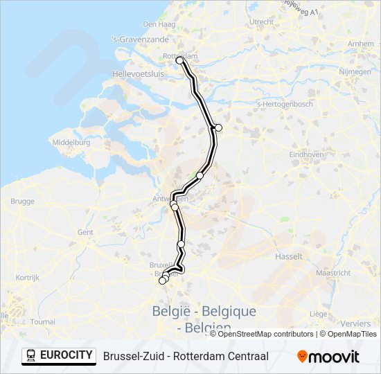 eurocity Route: Fahrpläne, Haltestellen & Karten - Brussel-Zuid ...