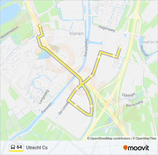 64 Route: Schedules, Stops & Maps - Utrecht Cs (Updated)