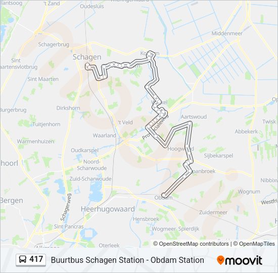417 Route: Schedules, Stops & Maps - Schagen Station (Updated)