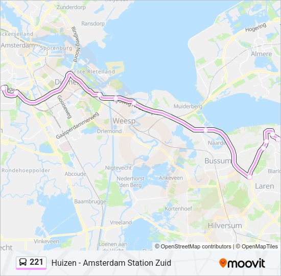 221 Route: Fahrpläne, Haltestellen & Karten - Amsterdam Station Rai ...