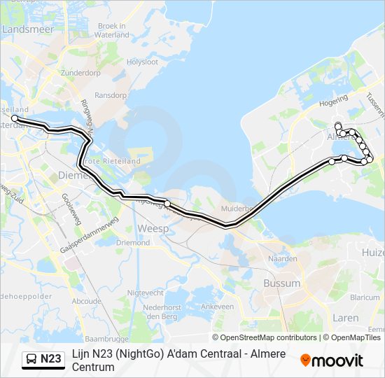 n23 Route: Schedules, Stops & Maps - Amsterdam Cs (Updated)
