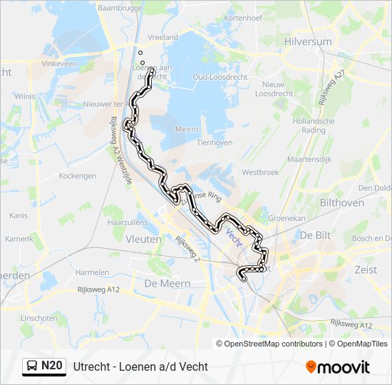 n20 Route: Schedules, Stops & Maps - Loenen A/D Vecht (Updated)