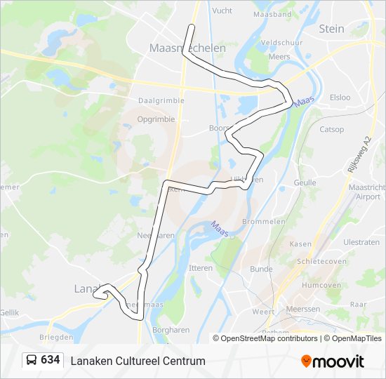 634 Route: Fahrpläne, Haltestellen & Karten - Lanaken Cultureel Centrum ...