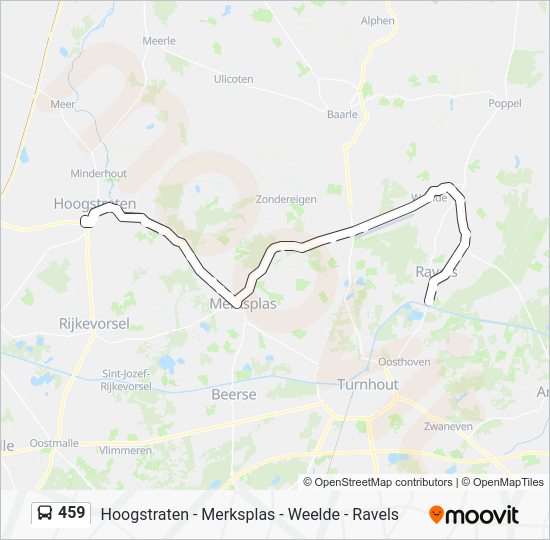 459 Route: Fahrpläne, Haltestellen & Karten - Ravels Vaartstraat ...