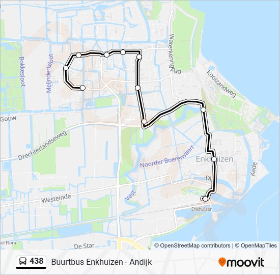 438 Route: dienstregelingen, haltes en kaarten - Enkhuizen Station ...