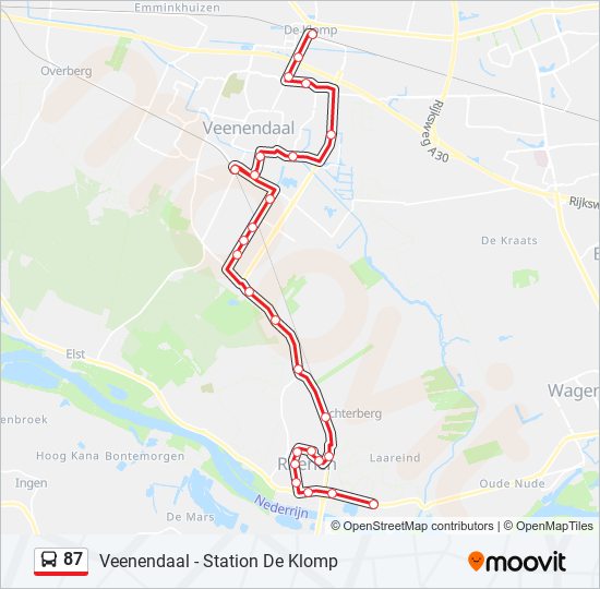 87 Route: Schedules, Stops & Maps - Rhenen Via Veenendaal (Updated)