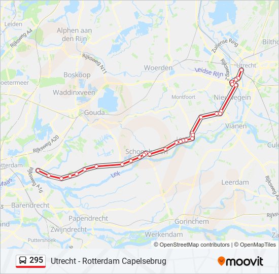 295 Route: dienstregelingen, haltes en kaarten - Utrecht Cs (Bijgewerkt)