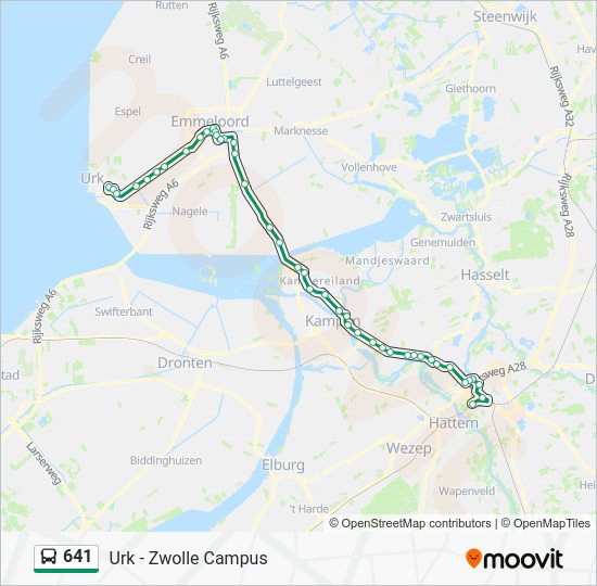 641 Route: dienstregelingen, haltes en kaarten - Urk (Bijgewerkt)